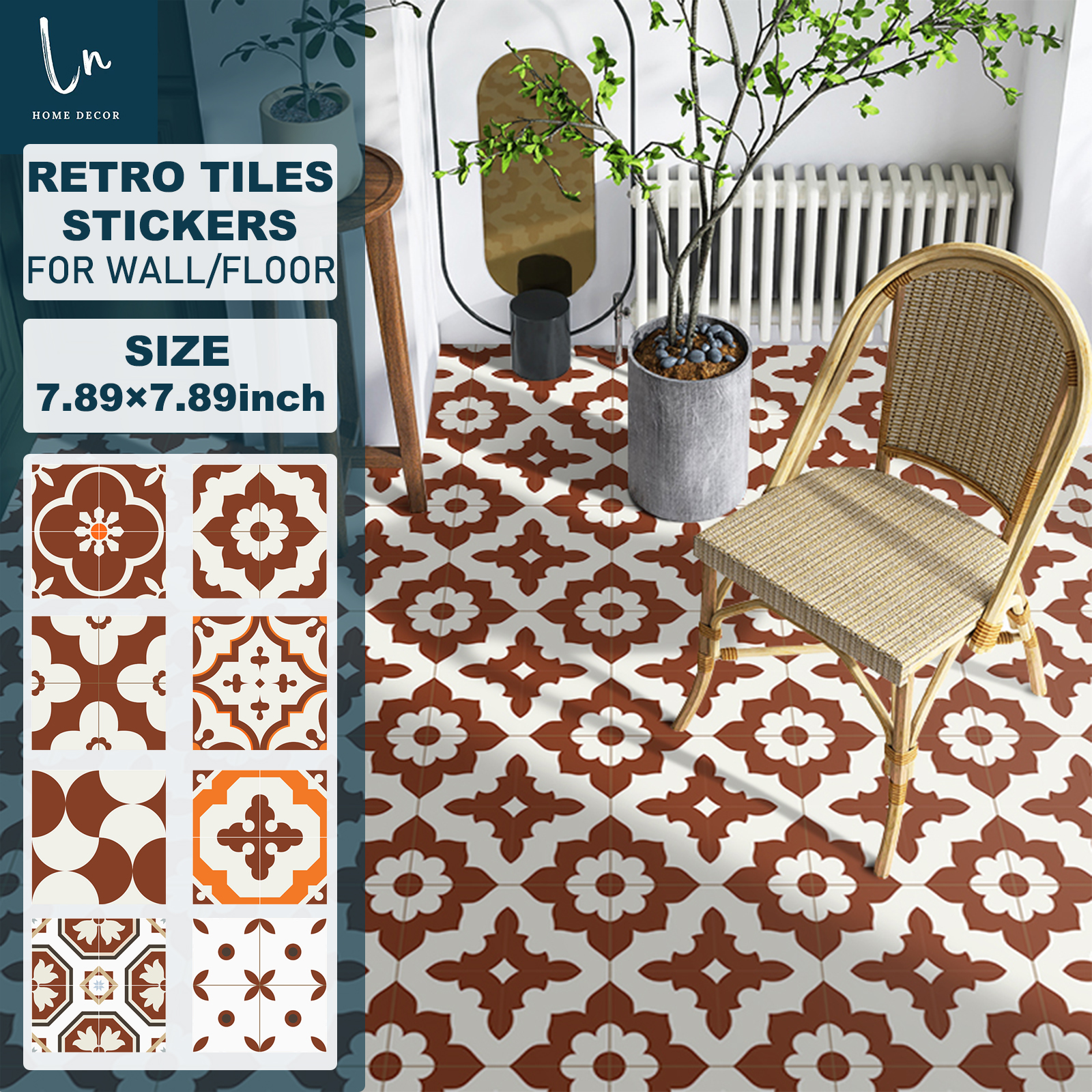 Retro Tile Sticker Self Adhesive for Wall and Floor Better Antiscratch ...